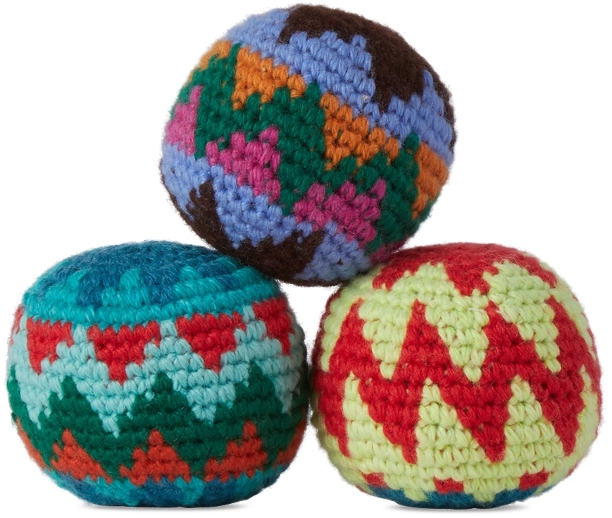 The Elder Statesman Multicolor Hand Crochet Hacky Sacks The Elder Statesman