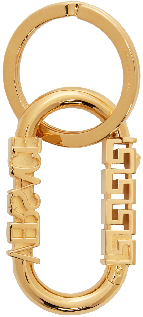 Versace Gold Greca Logo Keychain Versace