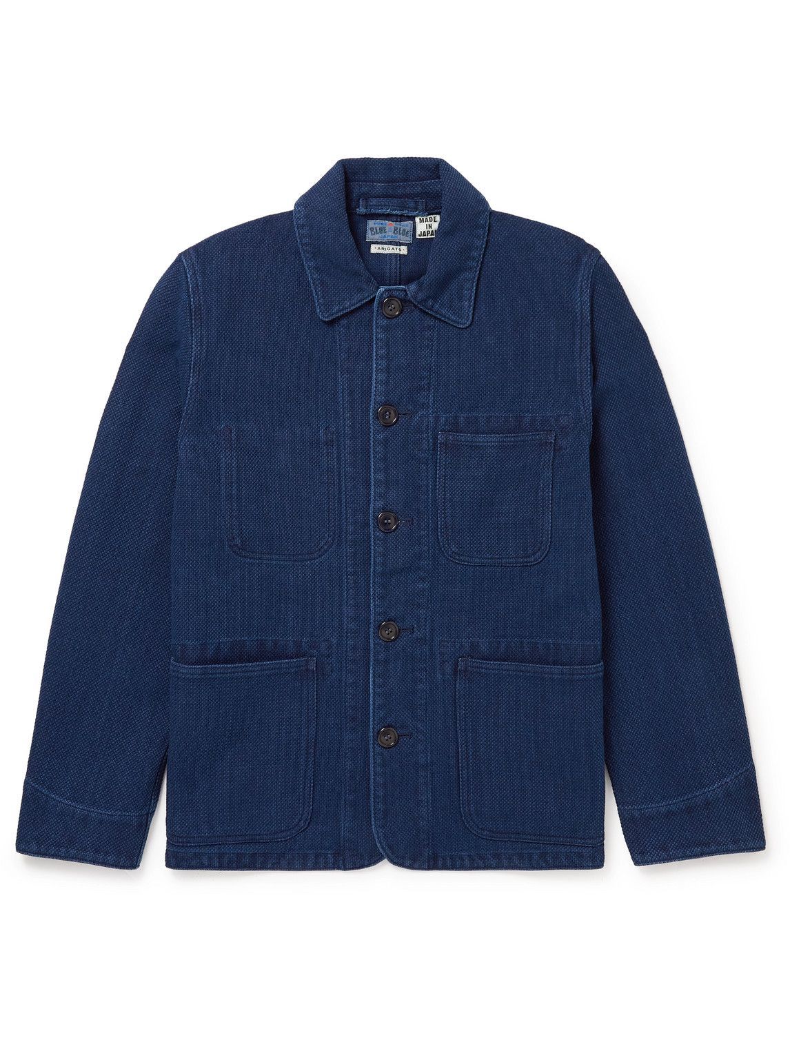 Blue Blue Japan - Indigo-Dyed Sashiko Cotton Chore Jacket - Blue Blue ...