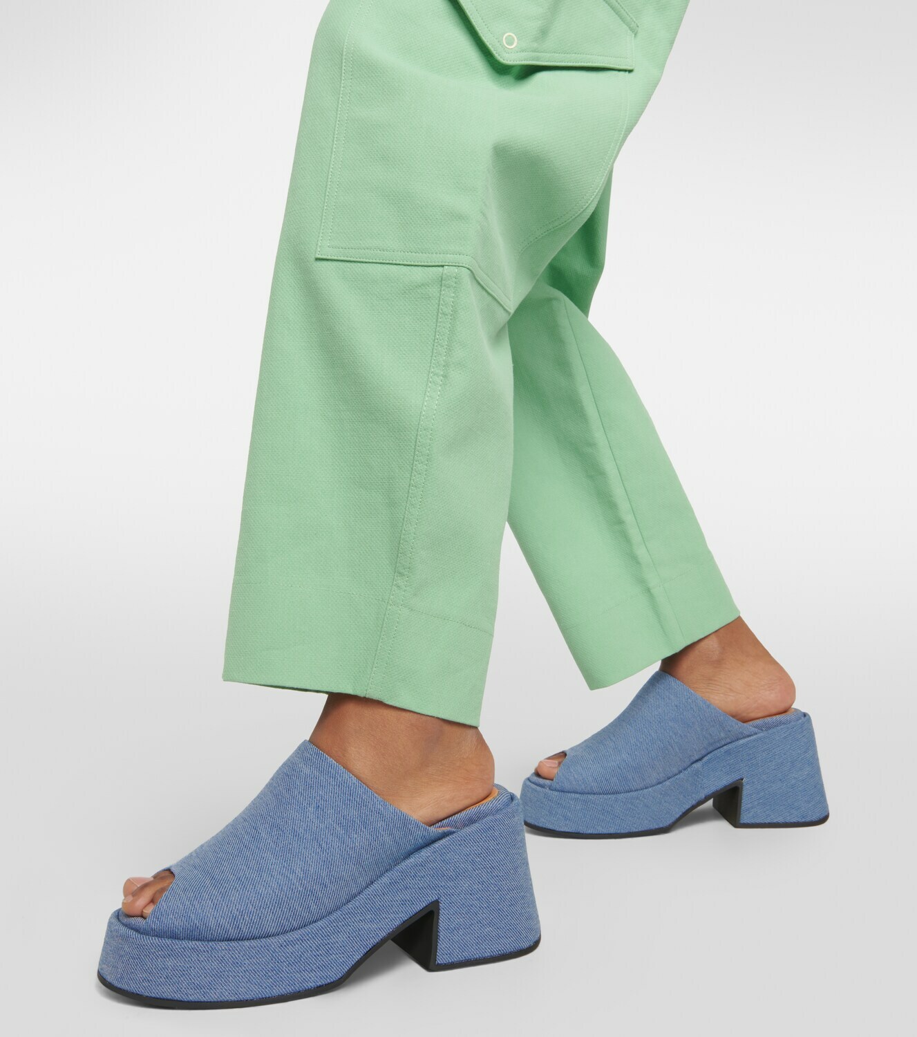 Ganni - Platform denim mules GANNI