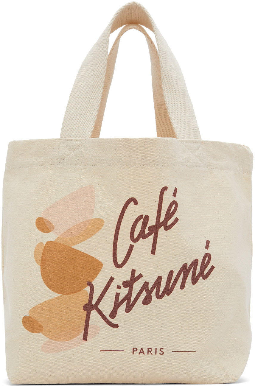 Maison Kitsuné Beige Mini Cup Café Kitsuné Tote Maison Kitsune