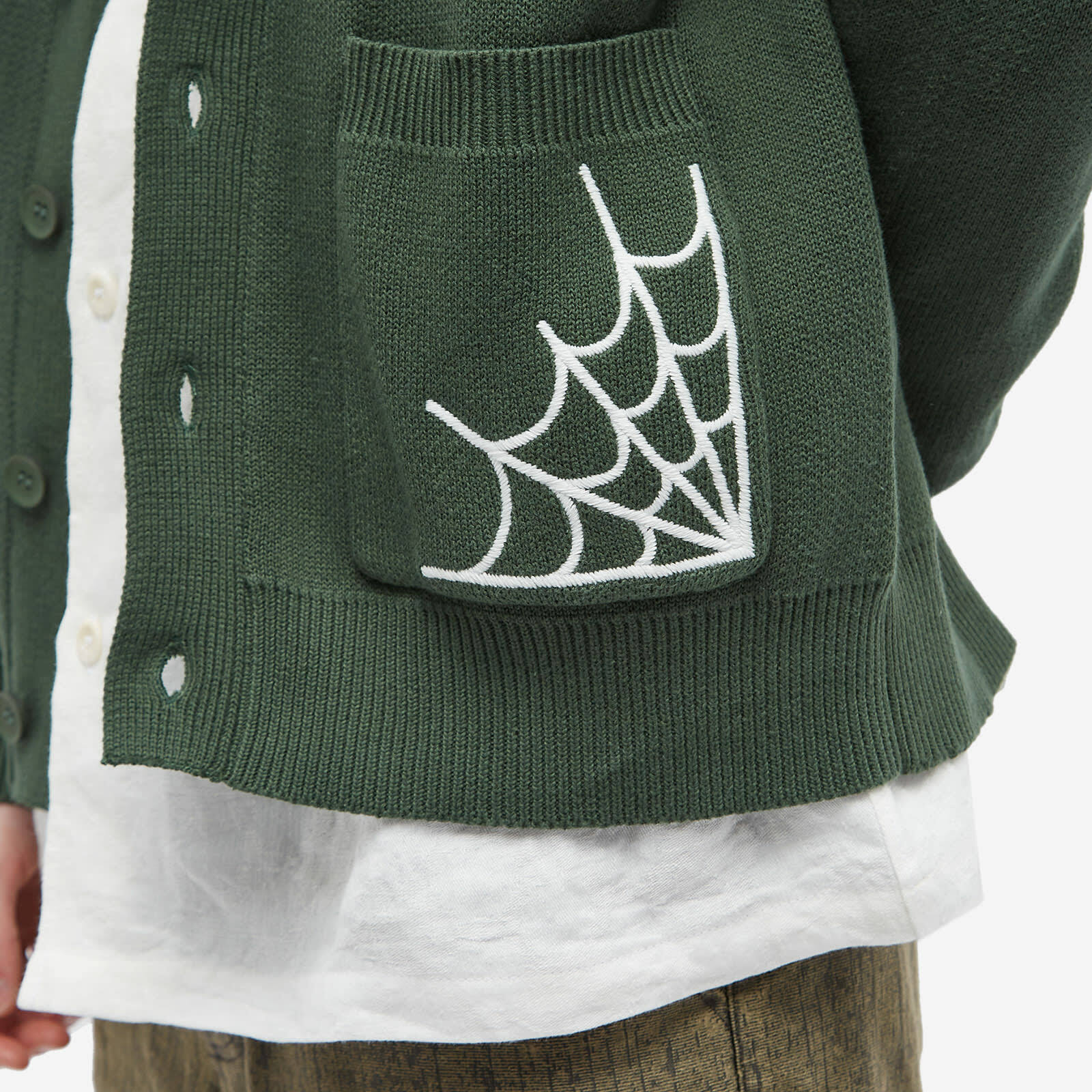 Heresy Men's Spider Cardigan in Green Heresy