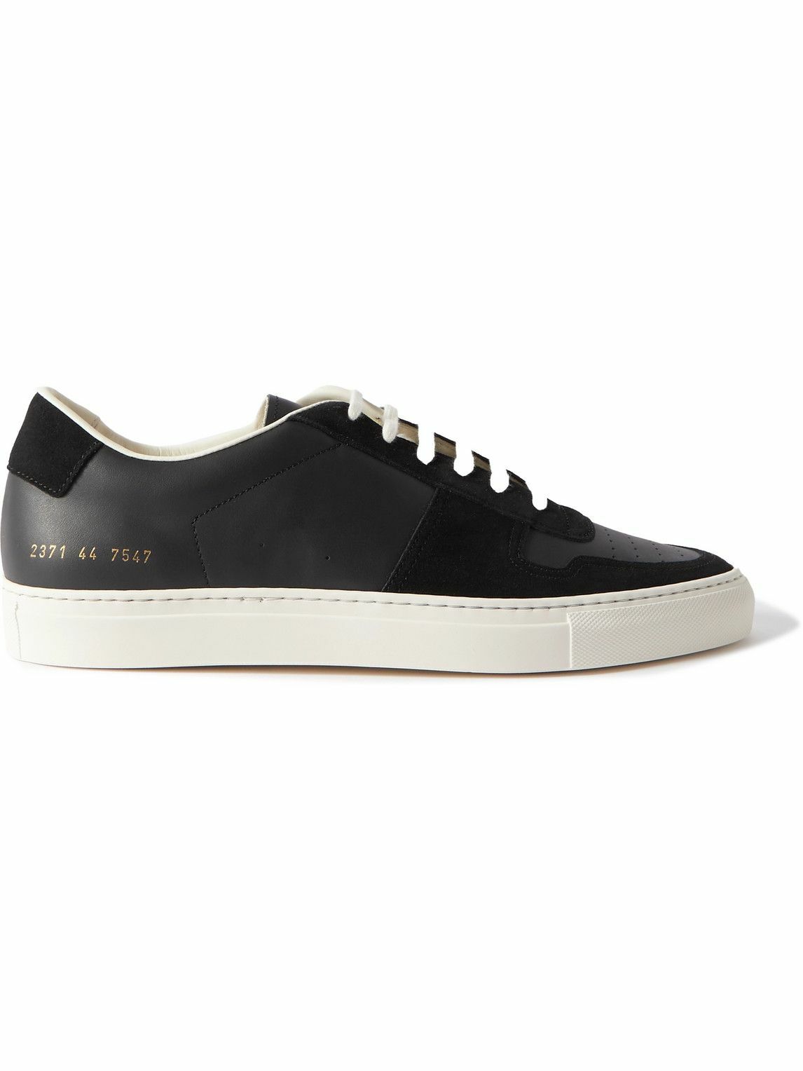 Common Projects - Bball Suede-Trimmed Leather Sneakers - Black Common ...