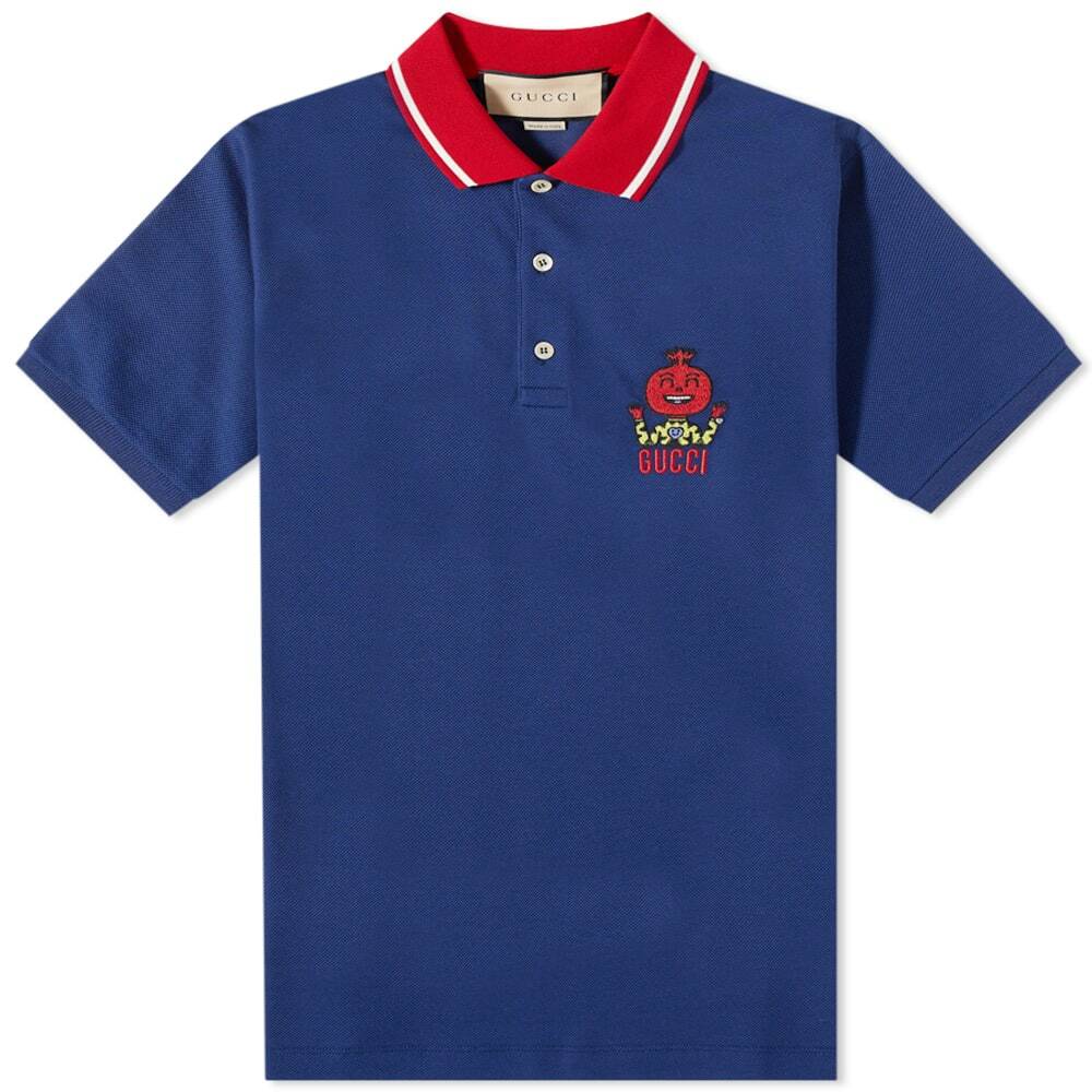 Gucci Men's Pablo Delcielo Logo Polo Shirt in Navy Gucci