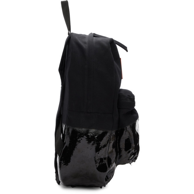 424 Black Coated Canvas Backpack 424
