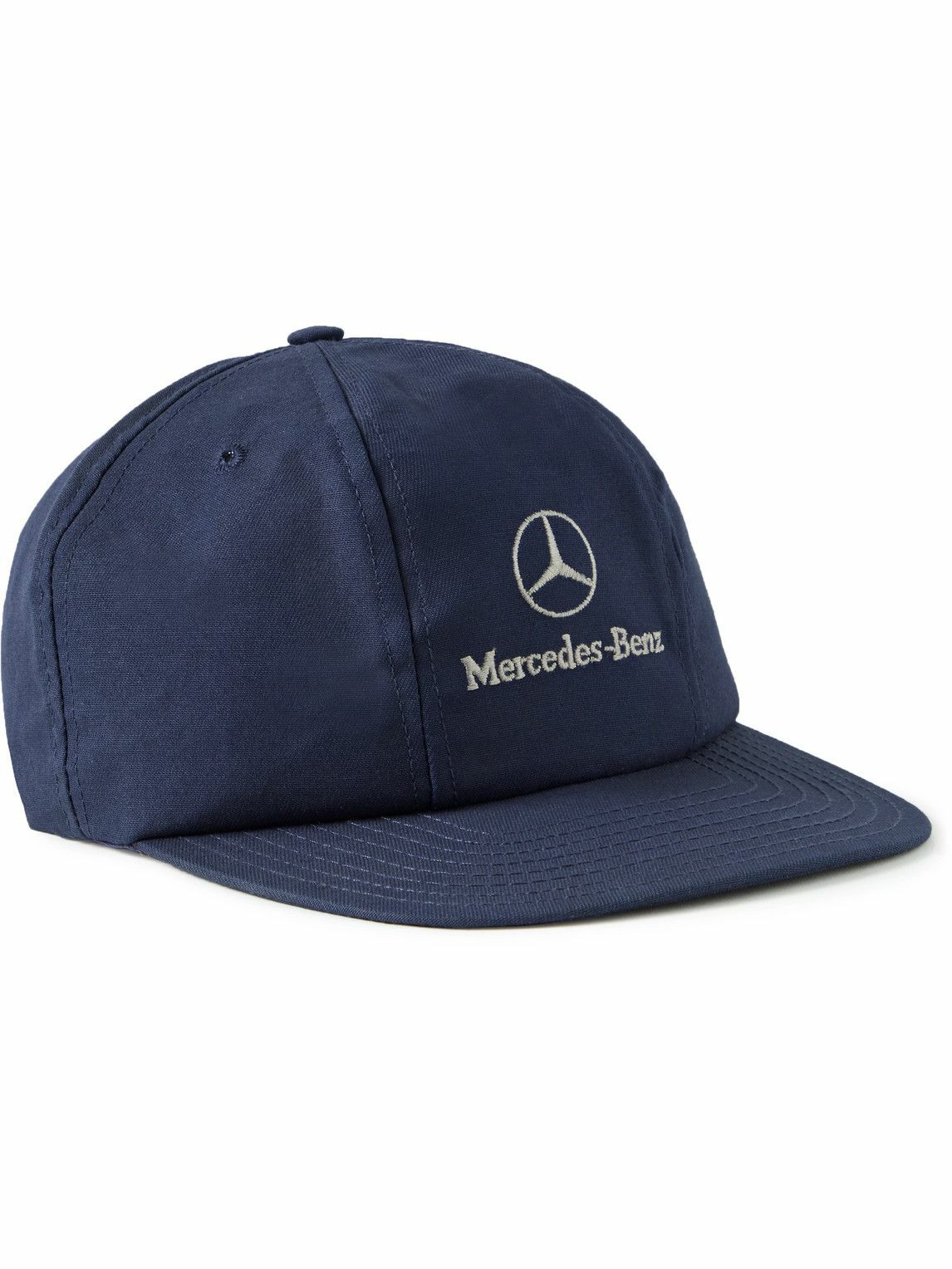 Fantasy Explosion - Leather-Trimmed Embroidered Cotton-Canvas Baseball Cap