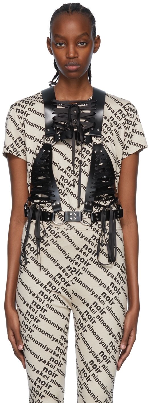 Noir Kei Ninomiya Black Lace-Up Bondage Chest Rig Noir Kei Ninomiya