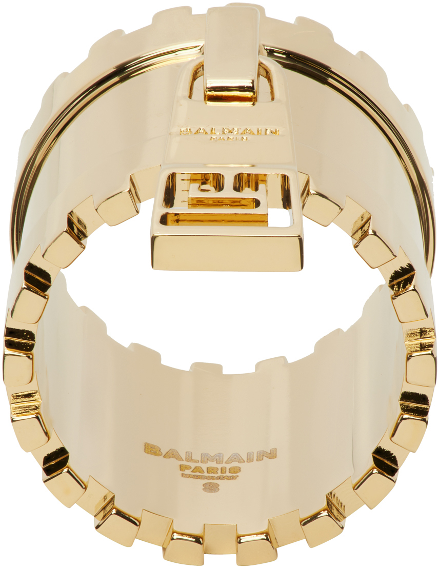 Balmain Gold Zip Ring Balmain