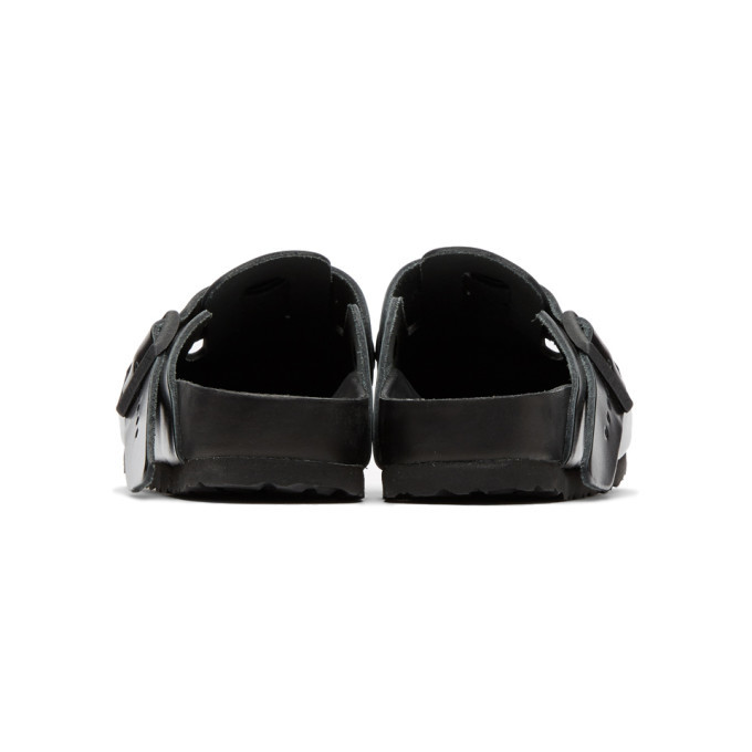 Rick Owens Black BIRKENSTOCK Edition Leather Boston Slip-On Loafers ...