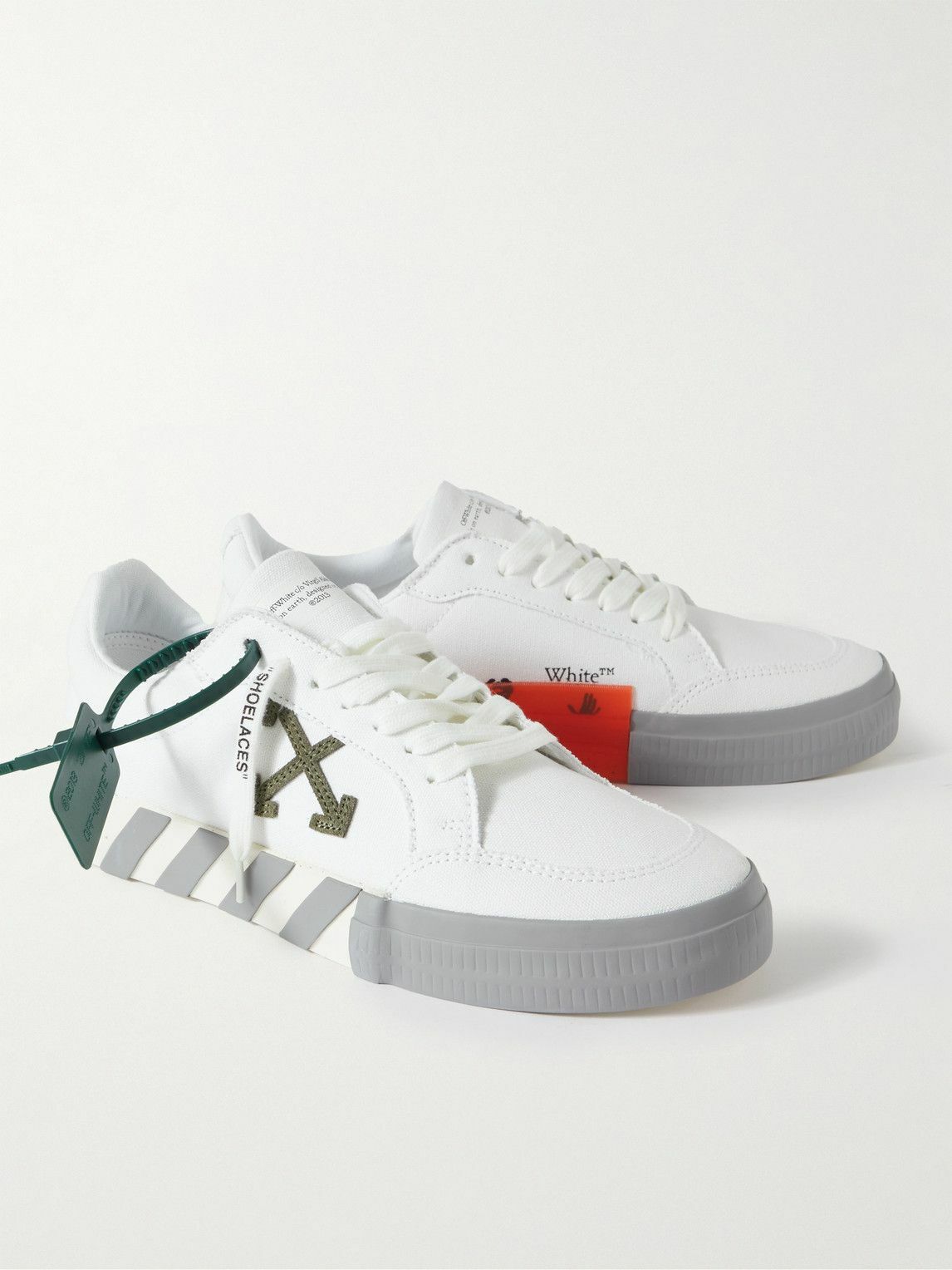 Off-White - Suede-Trimmed Canvas Sneakers - White Off-White