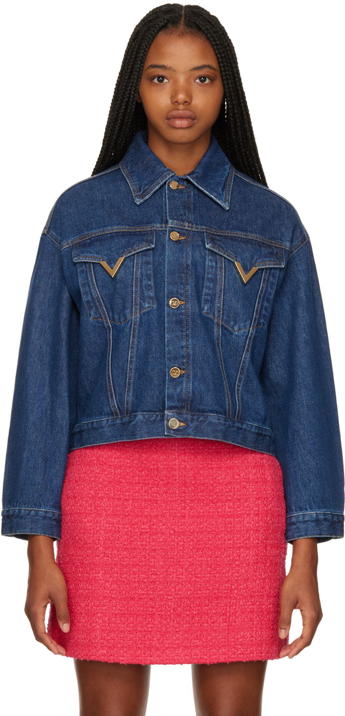 Valentino Blue Button Up Denim Jacket Valentino