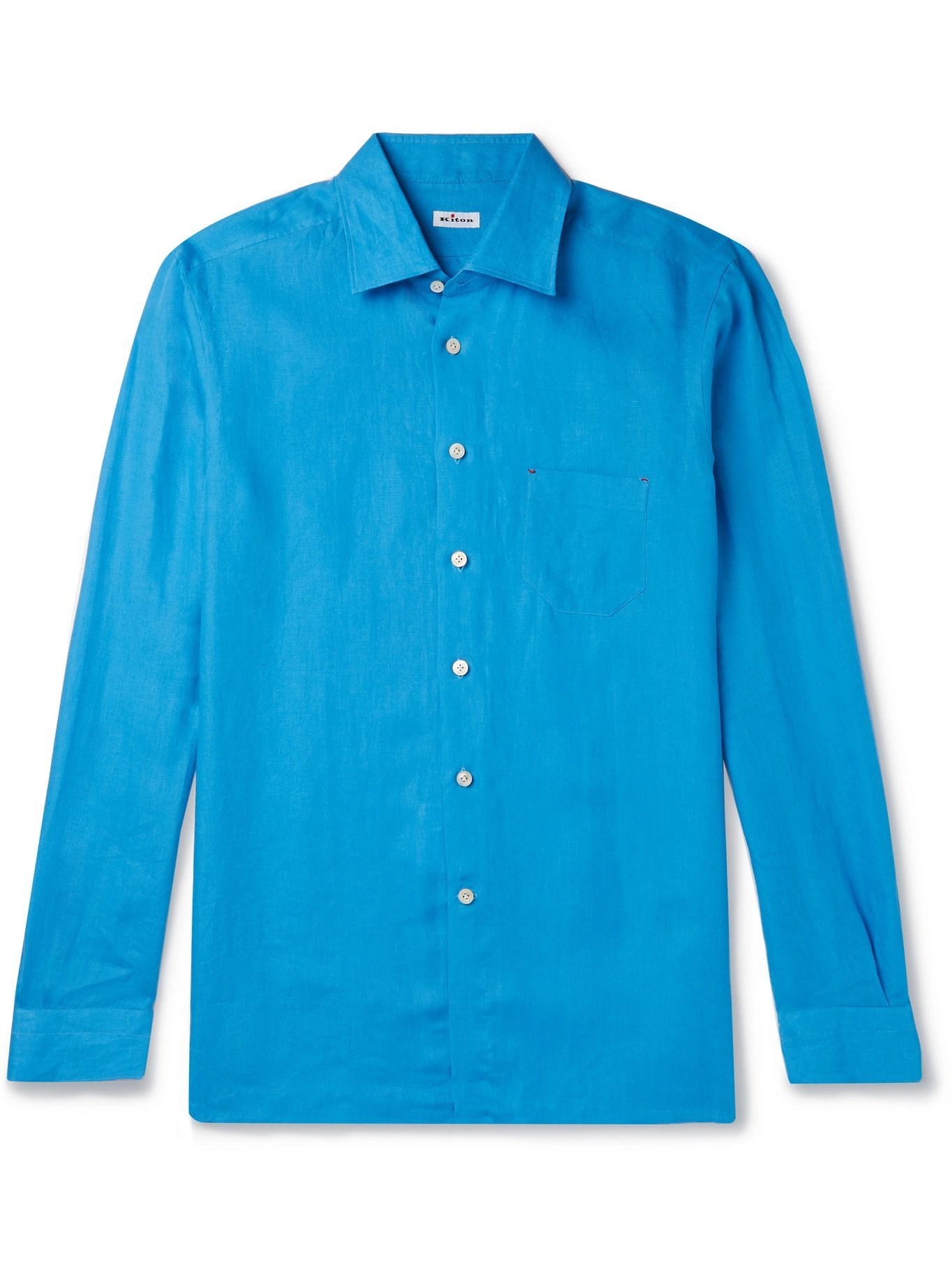 KITON - Linen Shirt - Blue Kiton