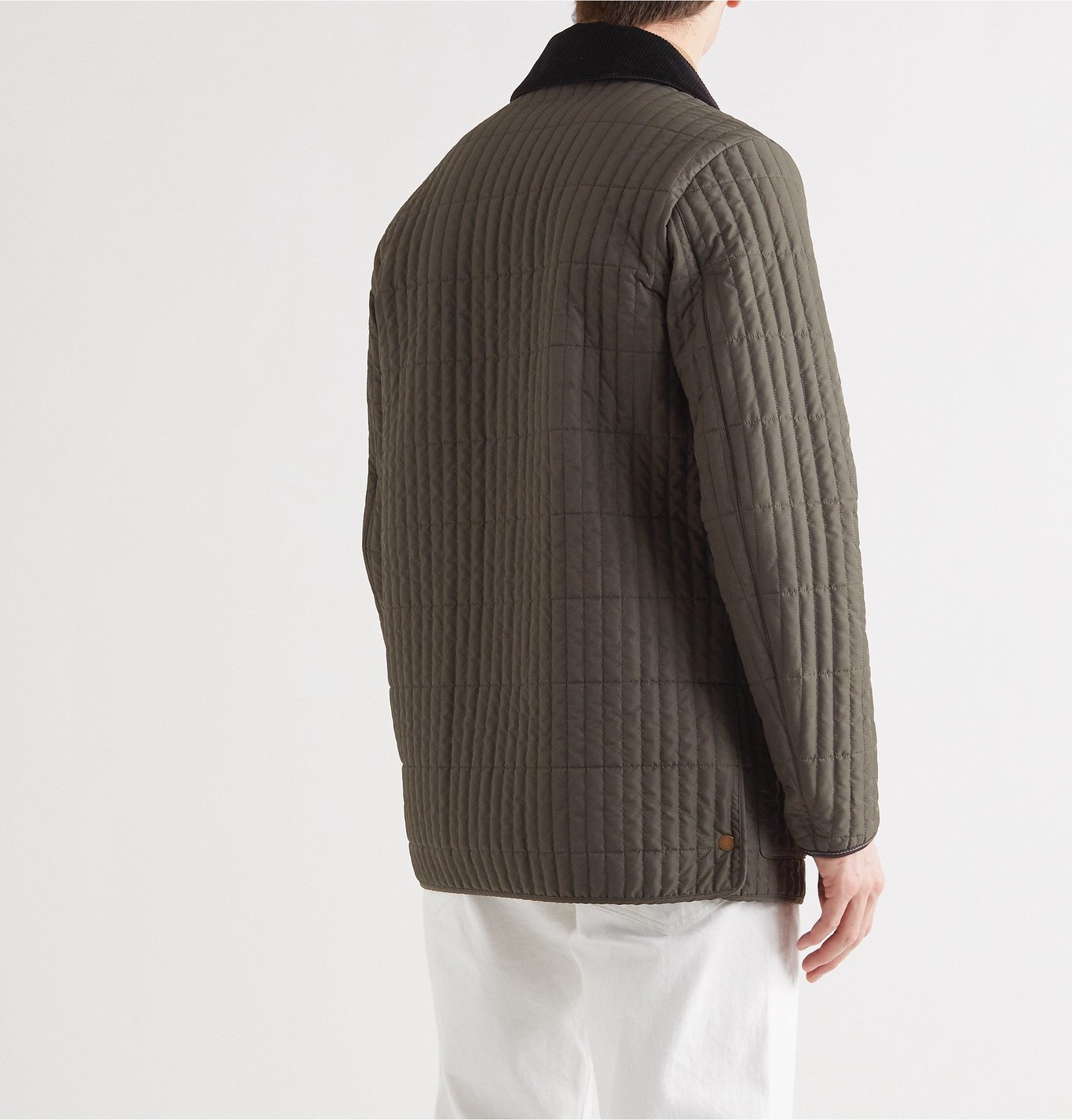 DUNHILL - Rolla Leather-Trimmed Quilted Shell Jacket - Green Dunhill