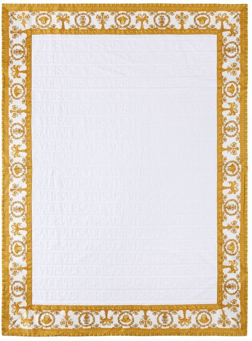 Versace White 'I Love Baroque' Beach Towel Versace