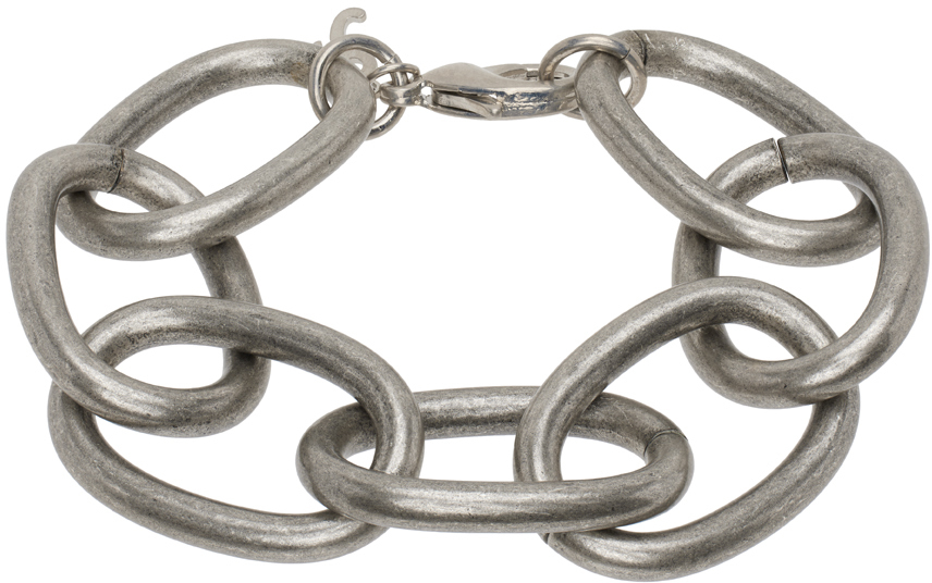 Raf Simons Silver Oval Shackles Bracelet Raf Simons