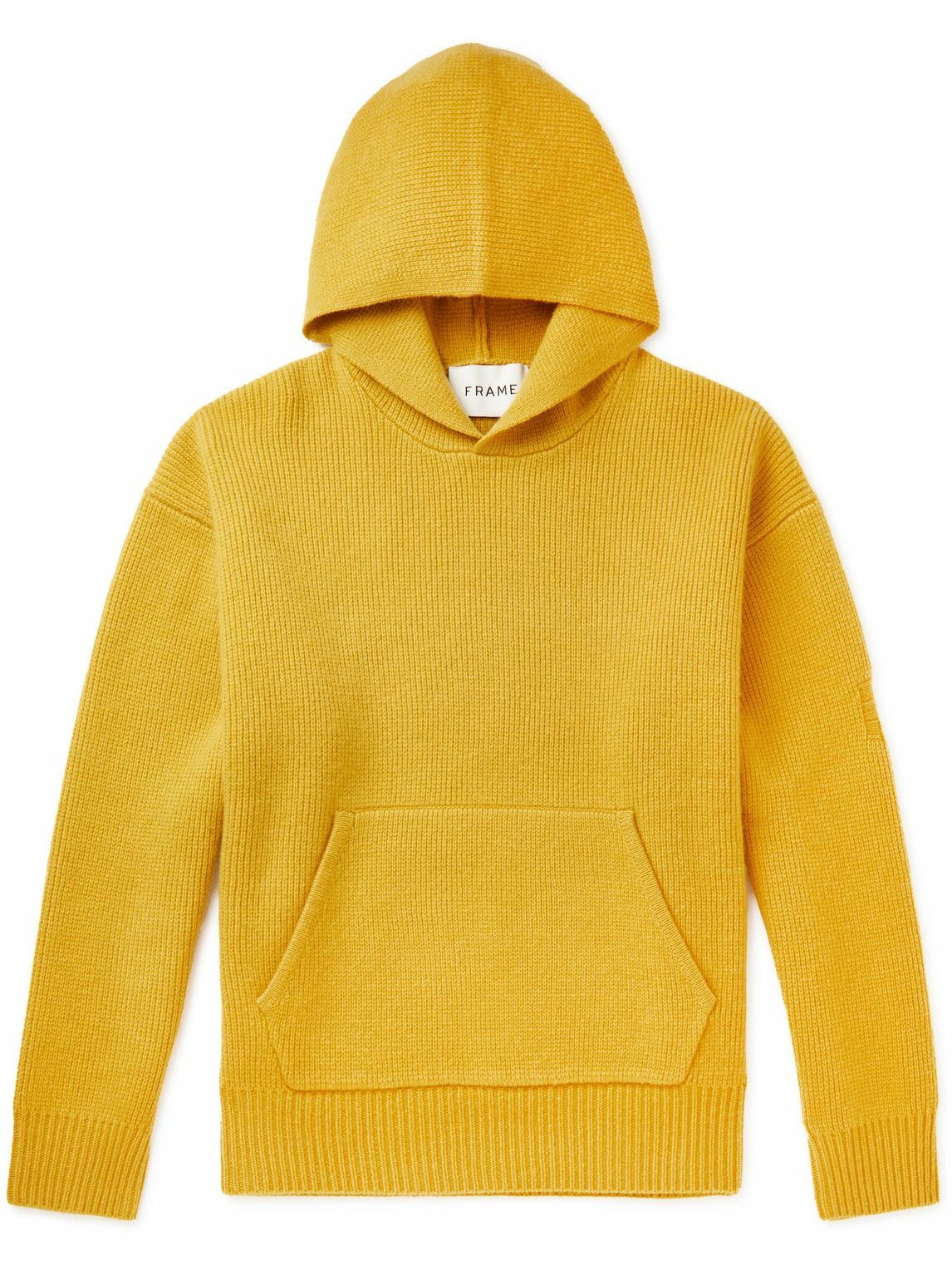 FRAME - Ribbed Cashmere Hoodie - Yellow Frame Denim