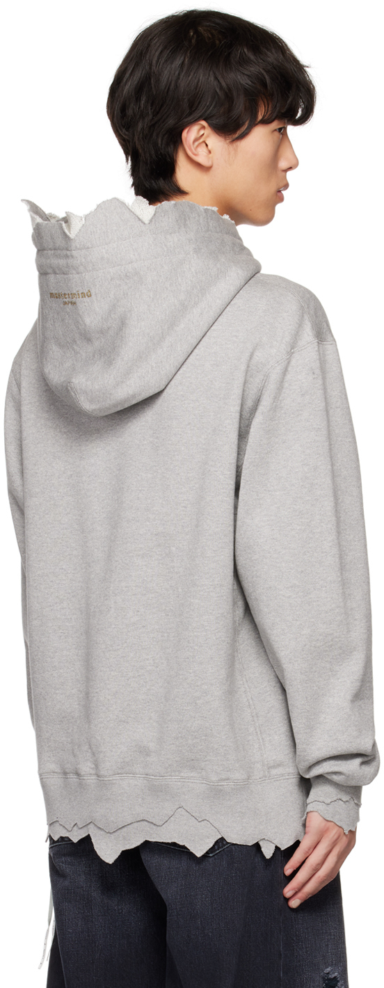 mastermind JAPAN Gray Distressed Hoodie mastermind JAPAN