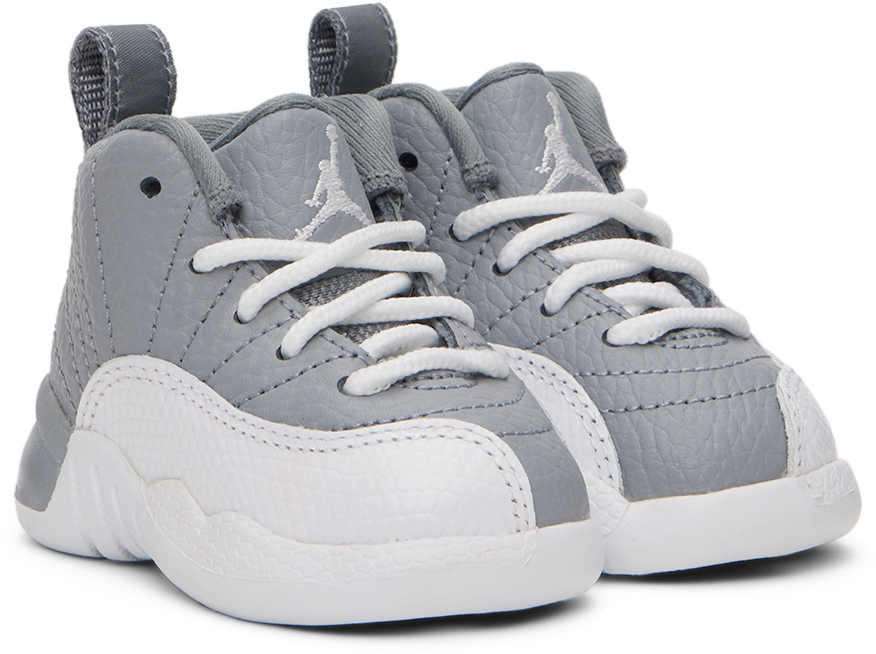 Nike Jordan Baby Gray & White Jordan 12 Retro Sneakers Nike Jordan Brand