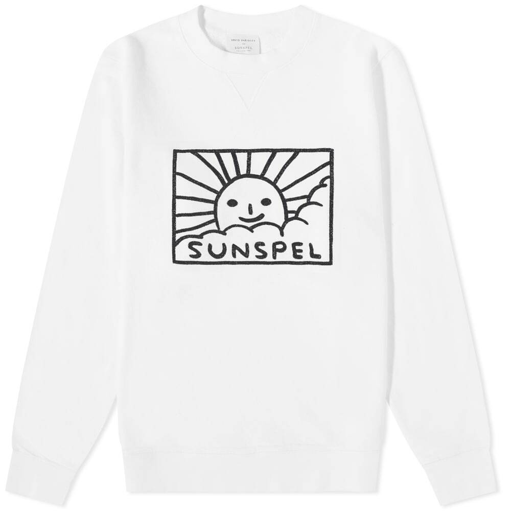 Sunspel x David Shrigley Logo Crew Sweat in White Sunspel