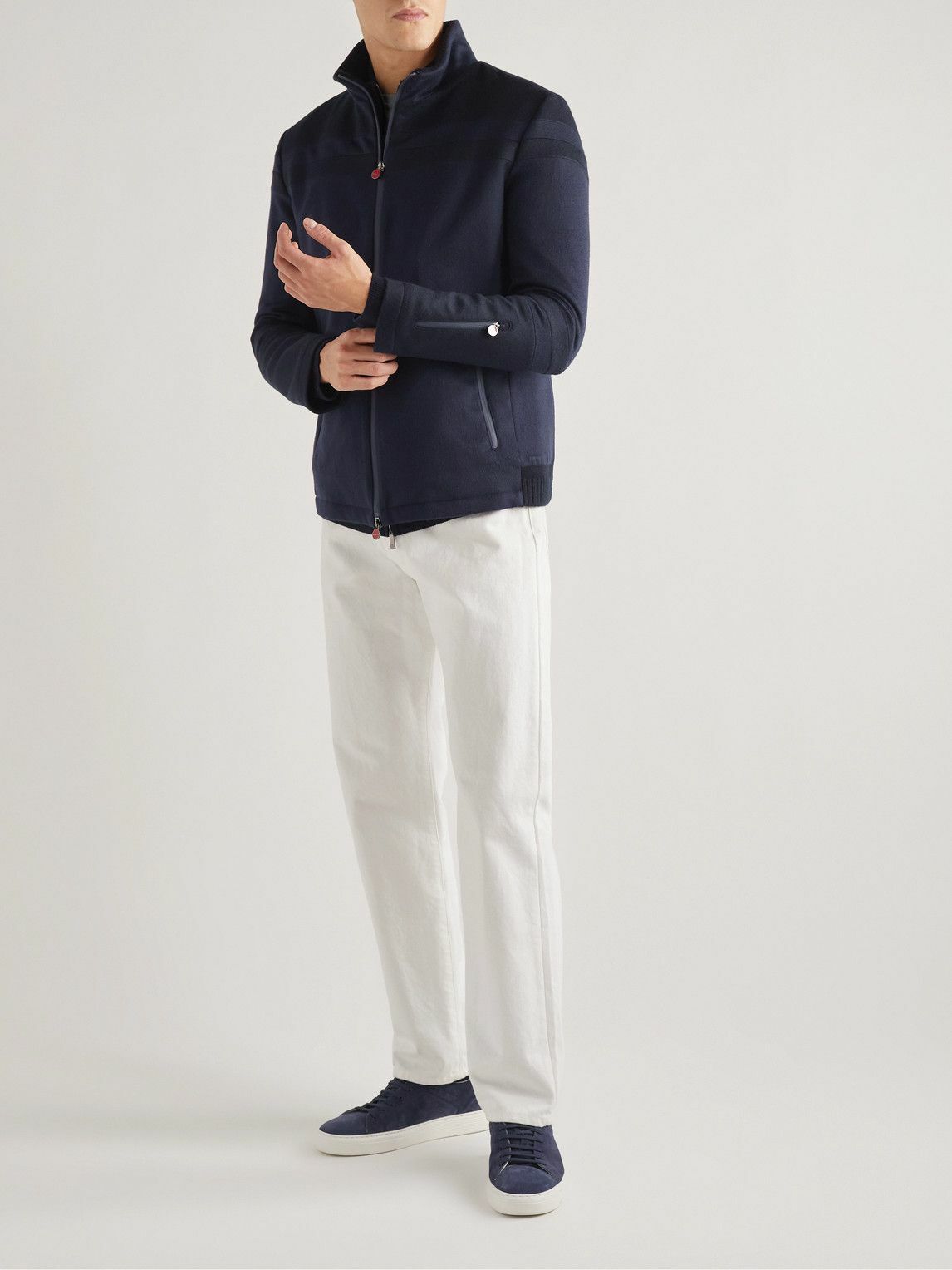 Kiton - Cashmere Bomber Jacket - Blue Kiton