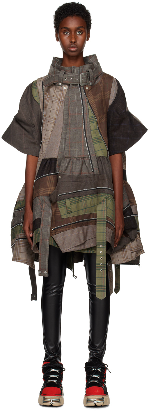 Junya Watanabe Brown Patchwork Coat Junya Watanabe