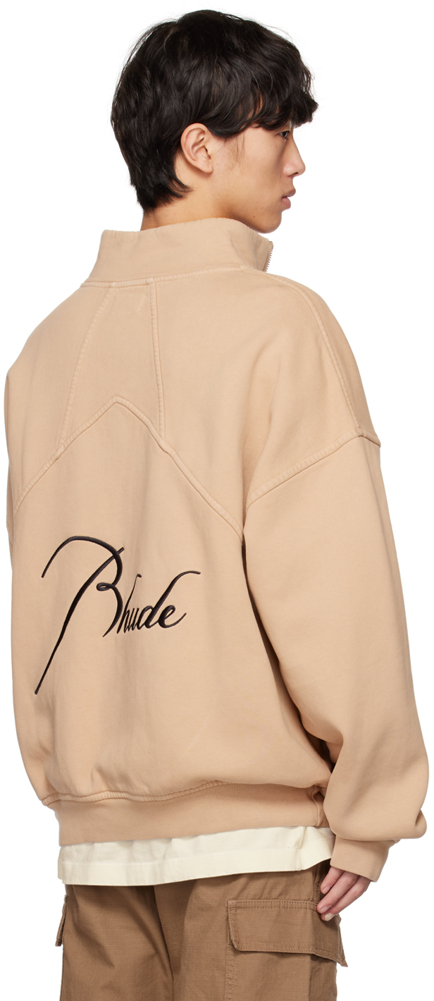 Rhude Beige Quarter Zip Sweatshirt Rhude