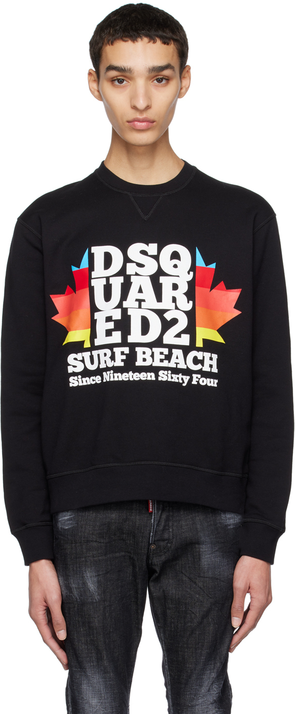 Dsquared2 Black 'Surf Beach' Cool Sweatshirt Dsquared2