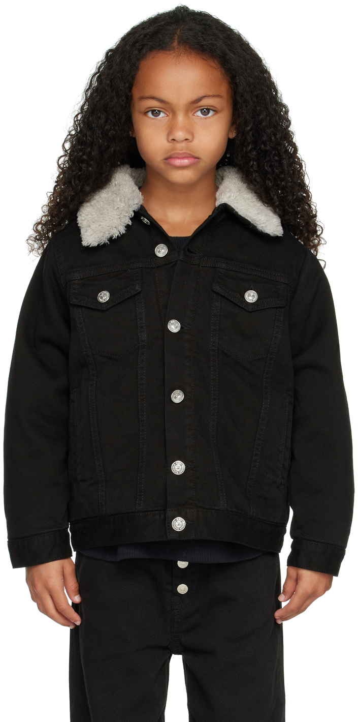 MM6 Maison Margiela Kids Black Insulated Denim Jacket MM6 Maison Margiela