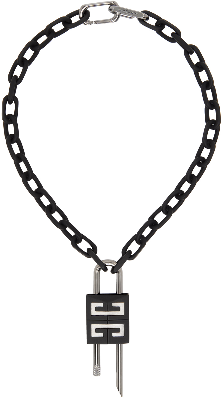 Givenchy Black 4G Lock Necklace Givenchy