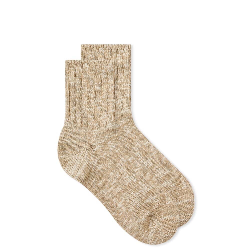 RoToTo Men's Low Gauge Slub Ankle Socks in Beige RoToTo