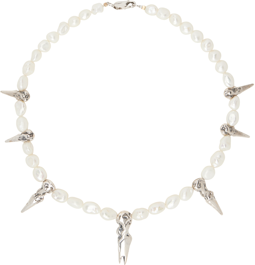 MISBHV White Pearl Spikes Necklace MISBHV