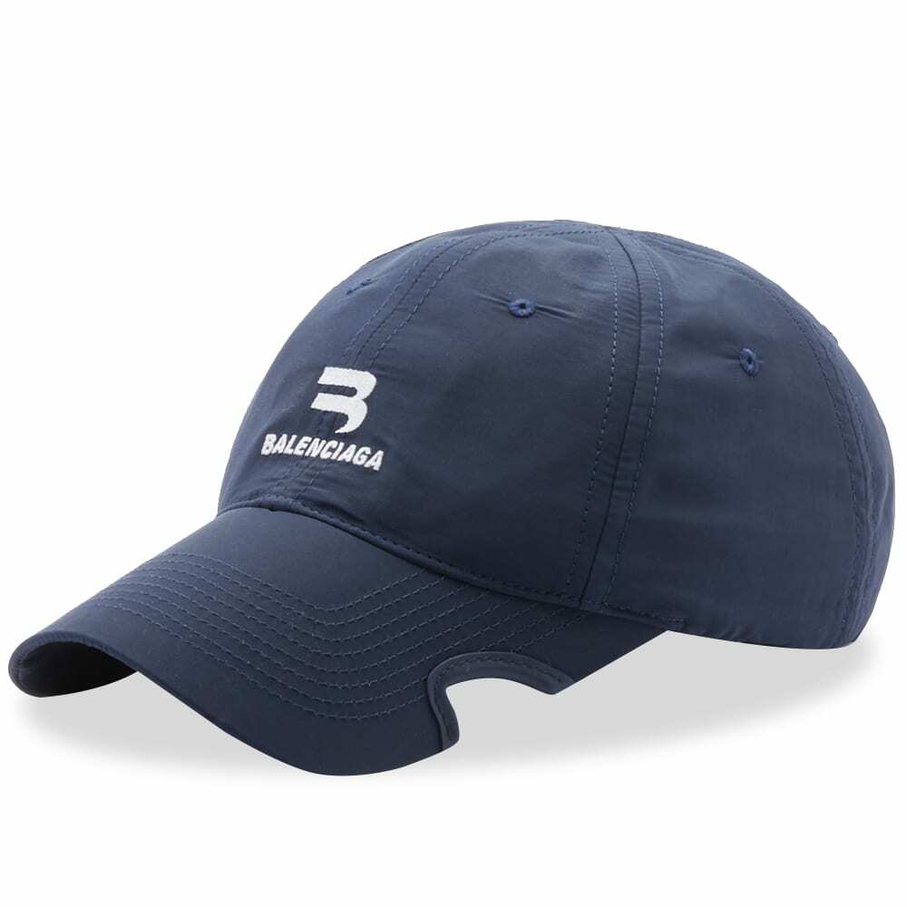 Balenciaga Men's Notch Tracksuit Logo Cap in Ink/White Balenciaga