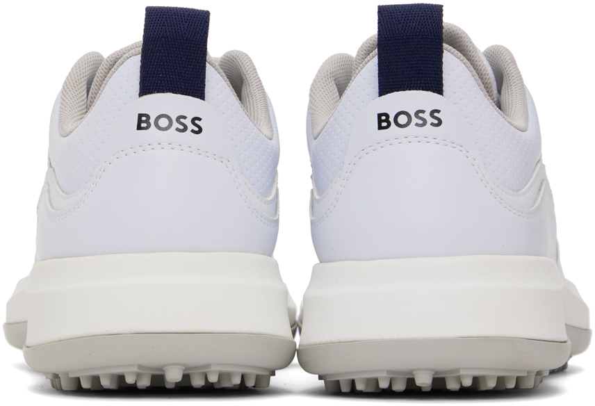 BOSS White Perforated Sneakers BOSS