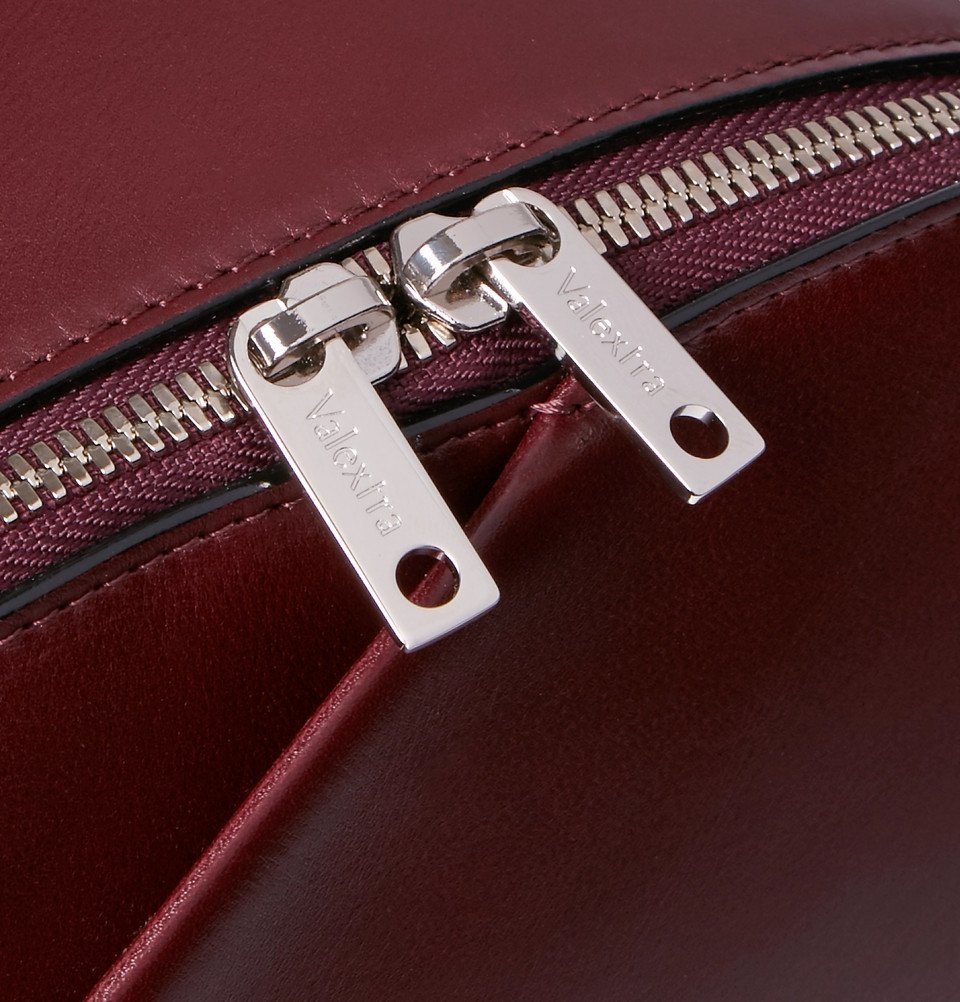 Valextra - My Logo Leather Backpack - Men - Burgundy Valextra