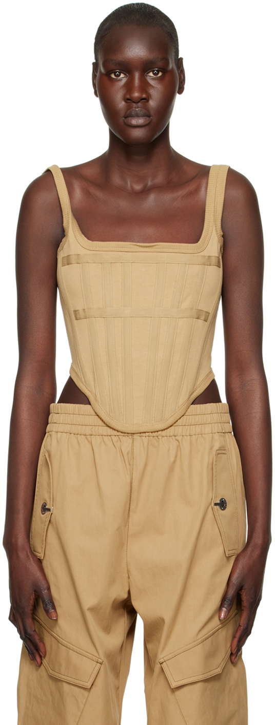 Dion Lee Khaki Corset Tank Top Dion Lee