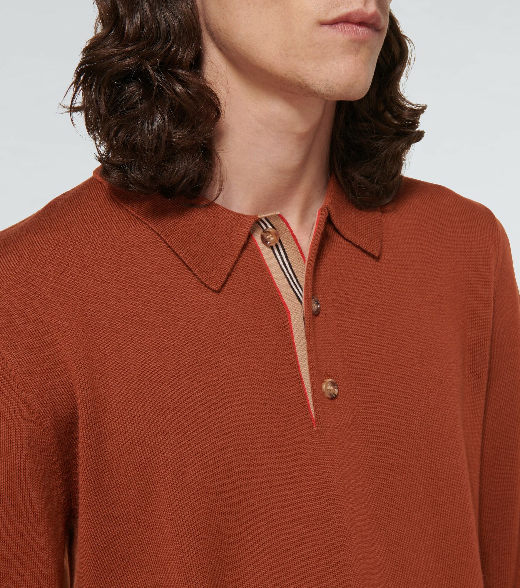 Burberry - Pace merino wool long-sleeved polo Burberry