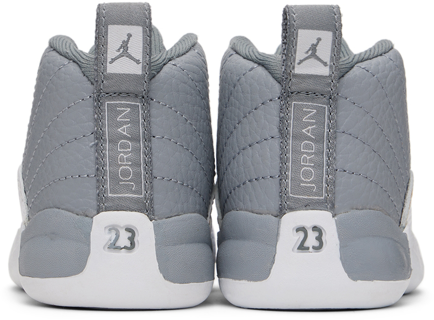 Nike Jordan Baby Gray & White Jordan 12 Retro Sneakers Nike Jordan Brand
