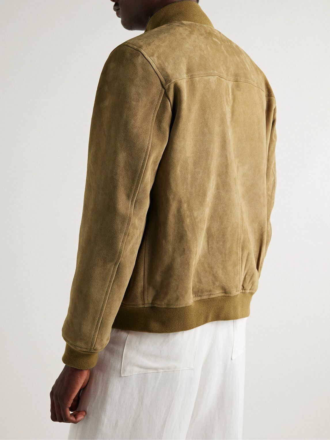 Valstar - Valstarino Slim-Fit Suede Bomber Jacket - Brown Valstarino