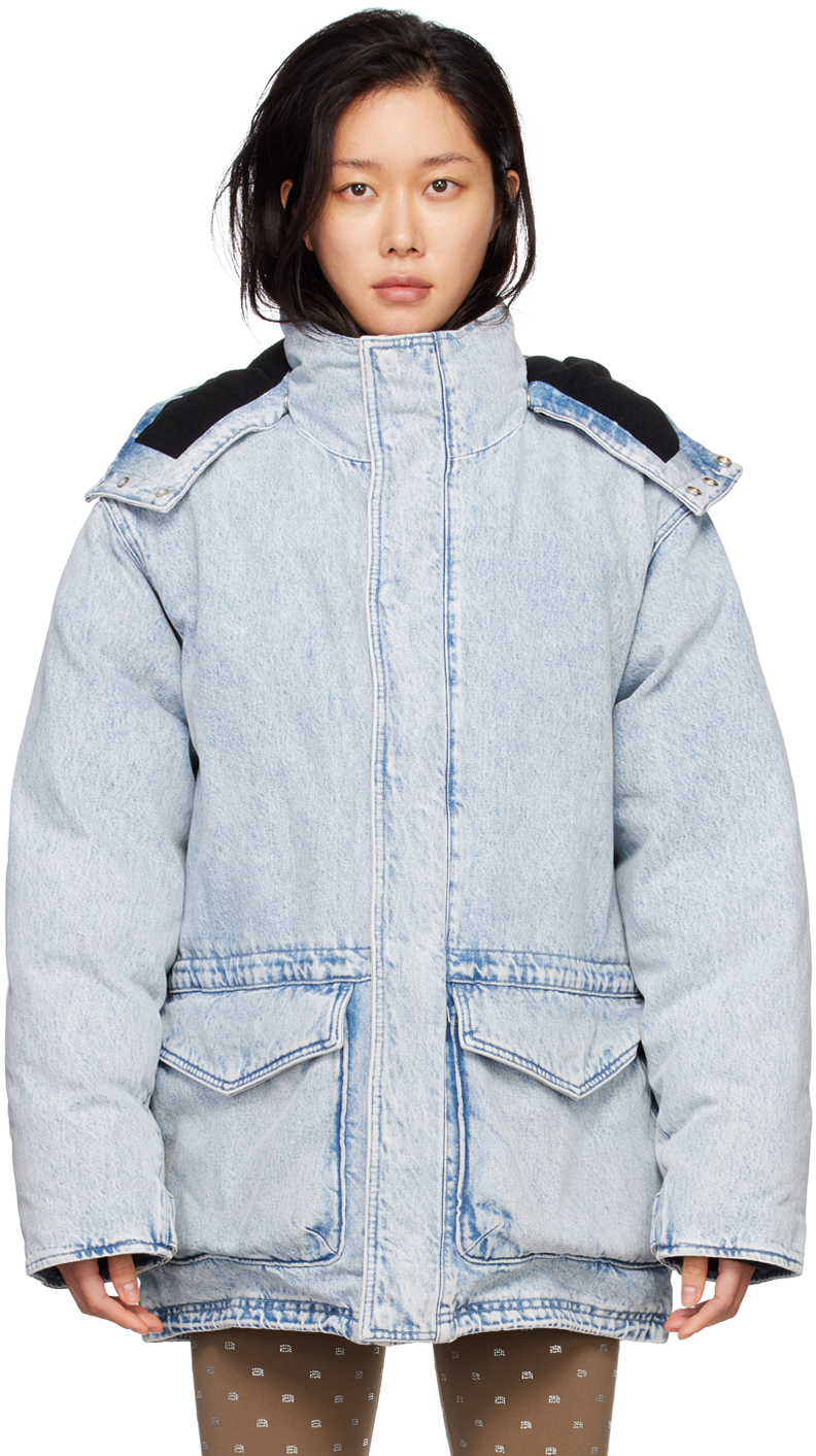 Alexander Wang Blue Extreme Puffer Denim Jacket Alexander Wang