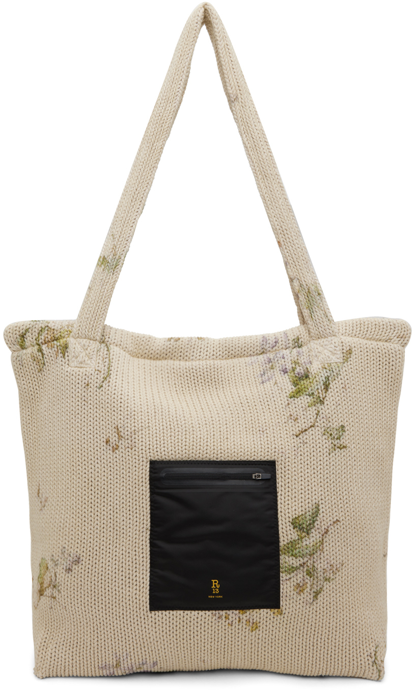 R13 Beige Flower Tote Bag R13