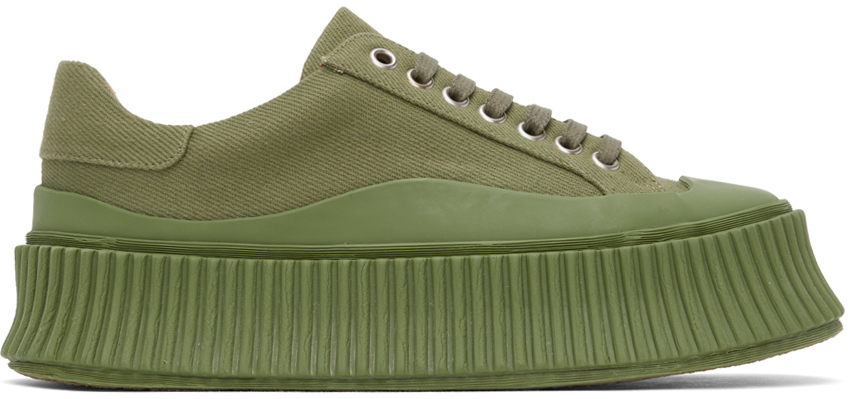 Jil Sander Green Platform Sneakers Jil Sander