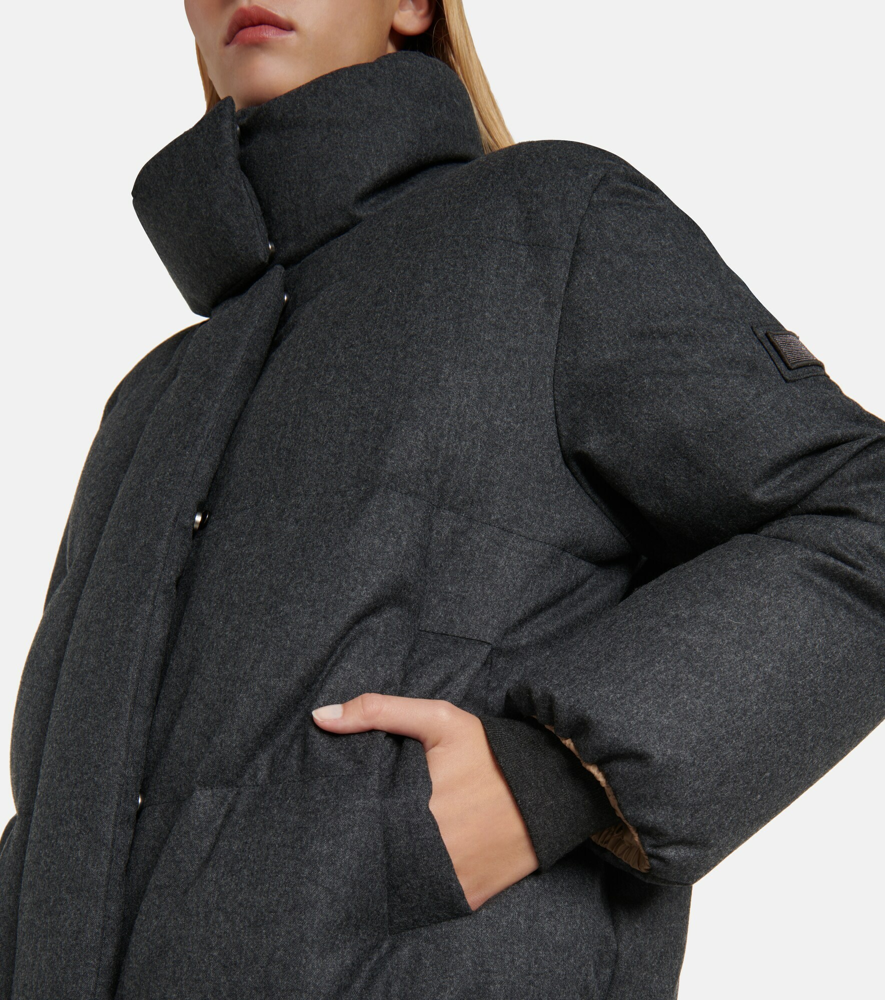 Brunello Cucinelli - Wool flannel padded jacket Brunello Cucinelli