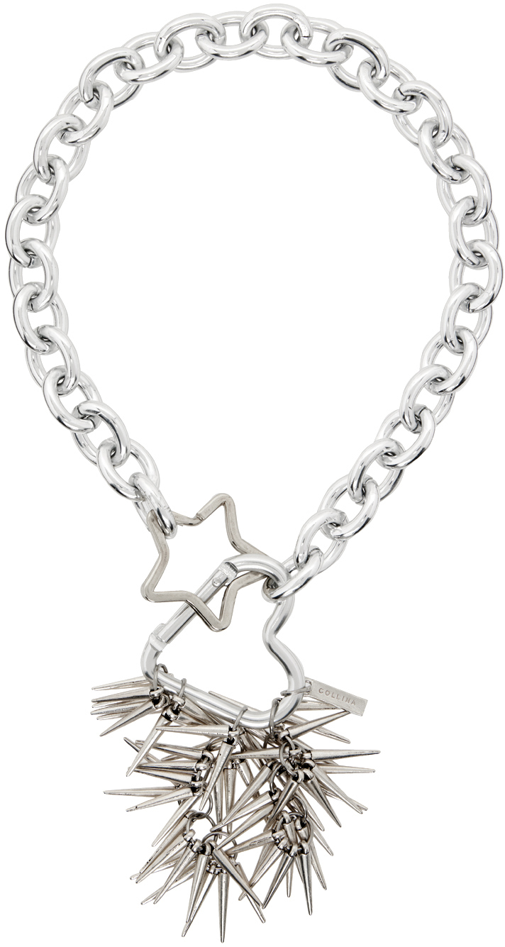 Collina Strada Silver Super Spiky Star Necklace Collina Strada