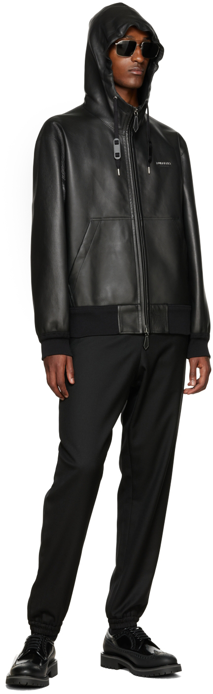 Burberry Black Shepley Leather Jacket Burberry