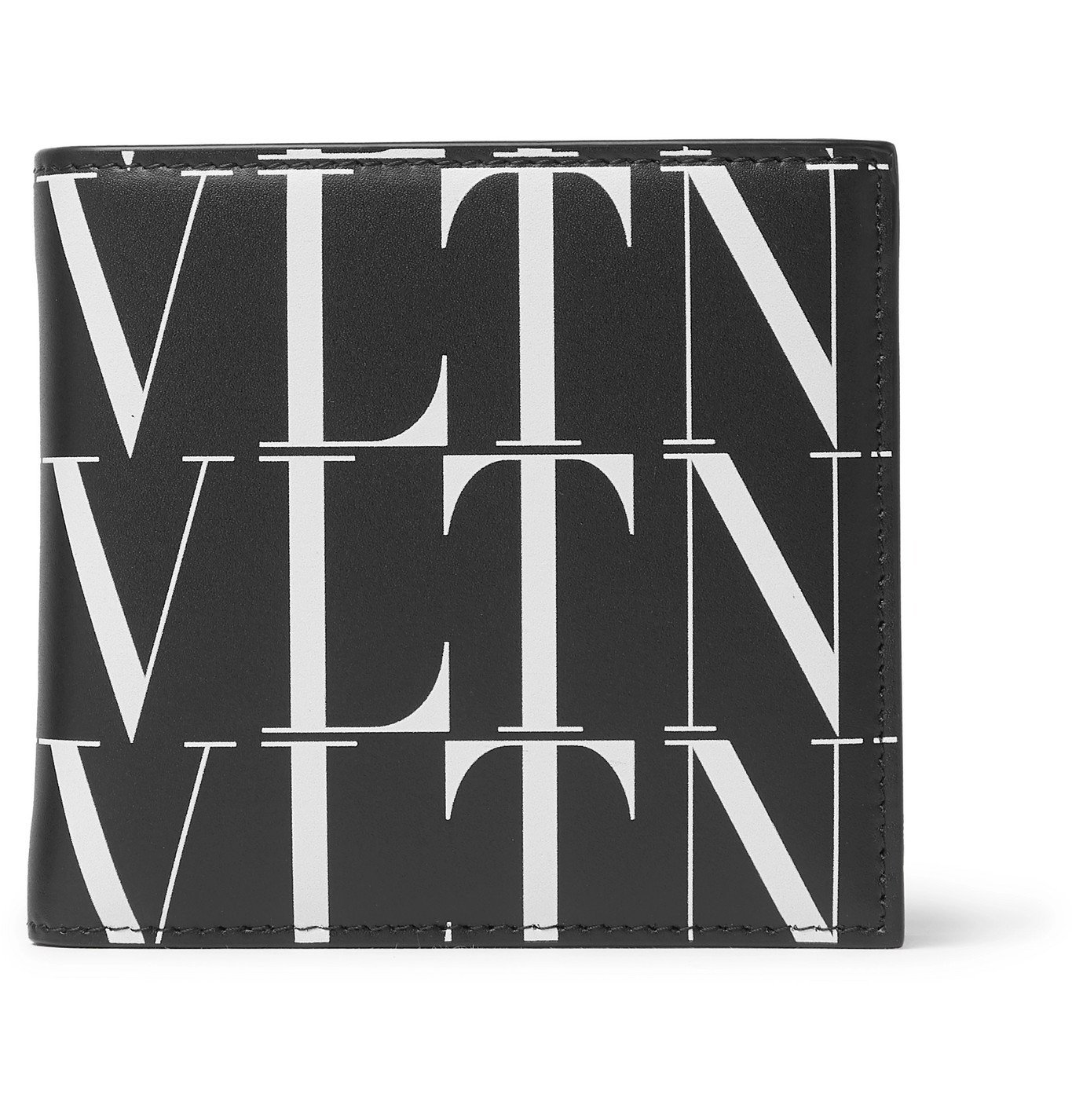 Valentino - Valentino Garavani Logo-Print Leather Wallet - Black ...