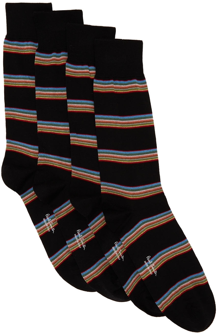 Paul Smith Three-Pack Black Stripe Socks Paul Smith