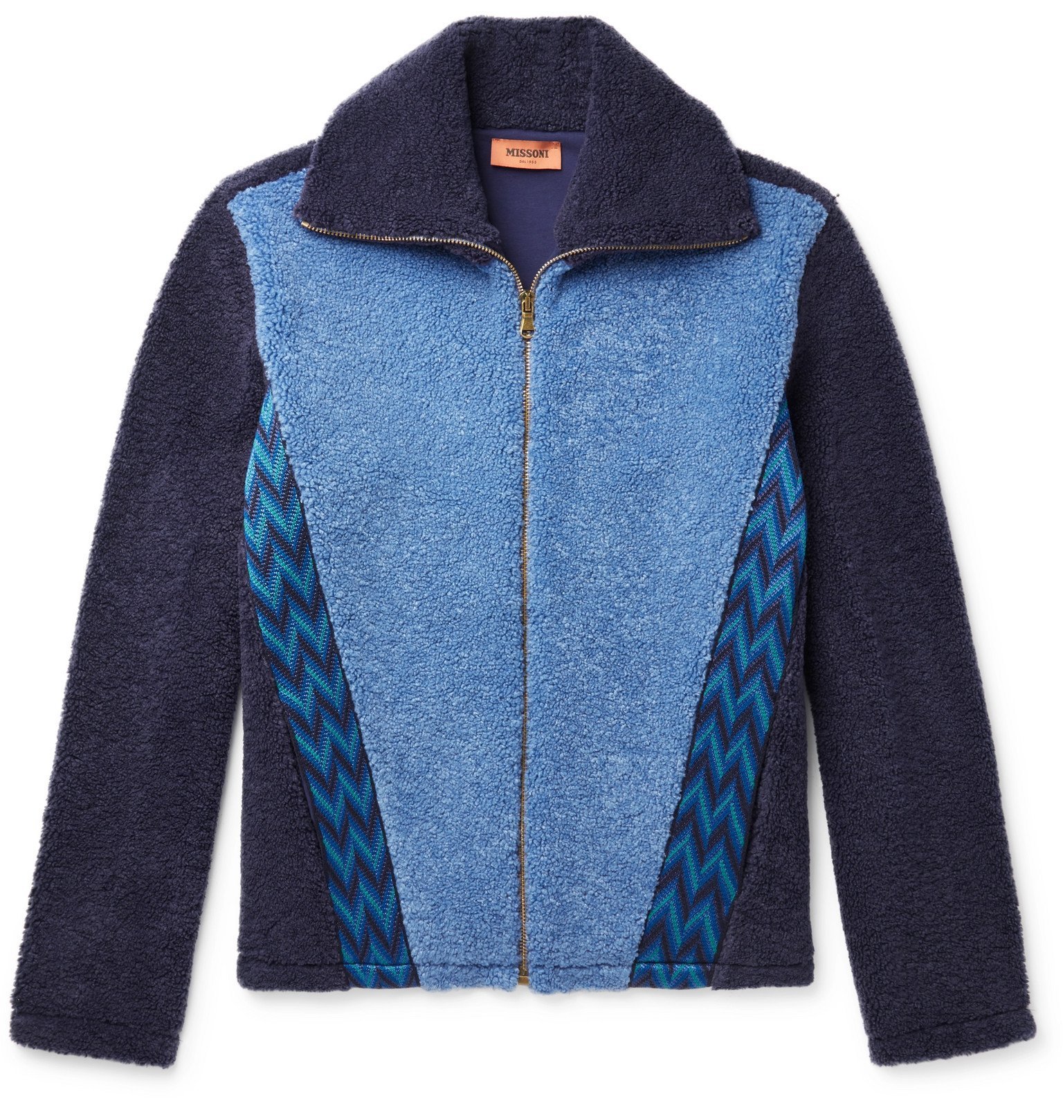 Missoni - Embroidered Colour-Block Fleece Jacket - Blue Missoni