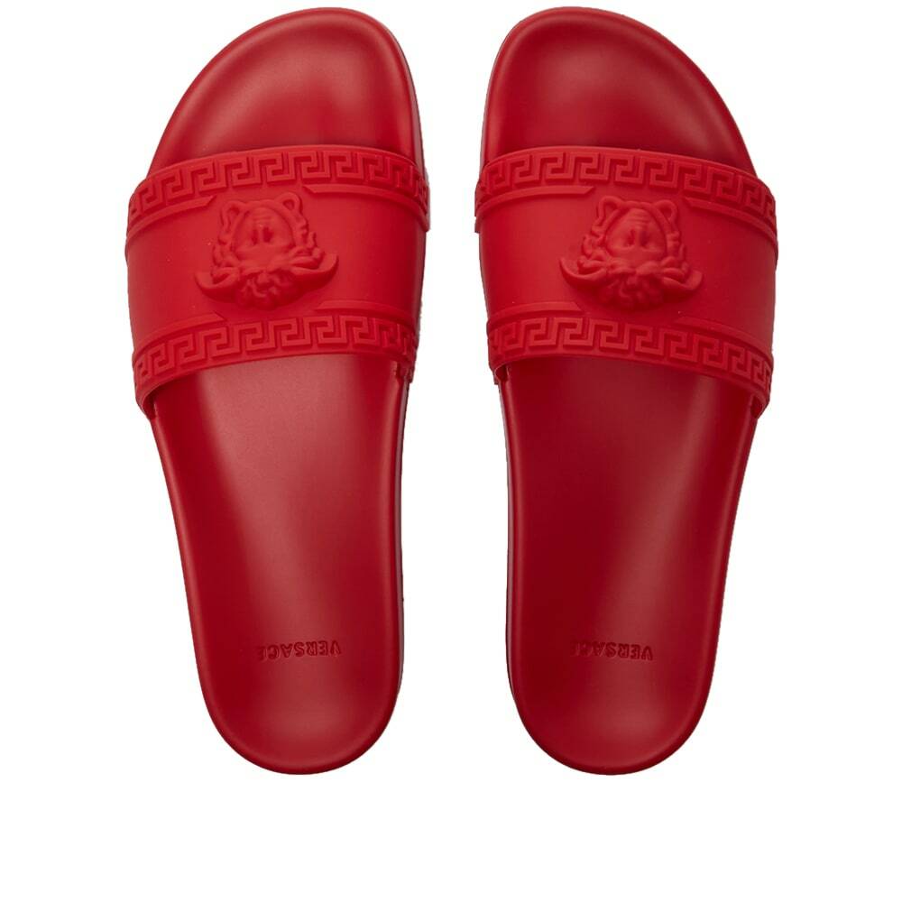 Versace Men's Medusa Pool Slide in Red Versace