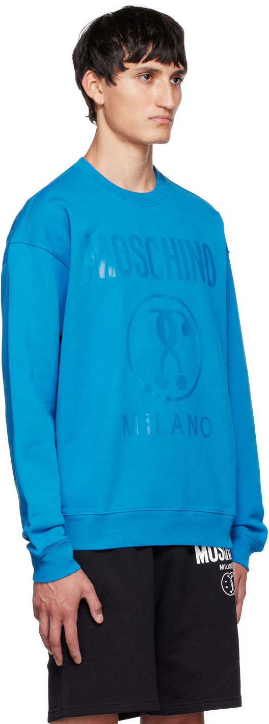 Moschino Blue Double Question Mark Sweatshirt Moschino