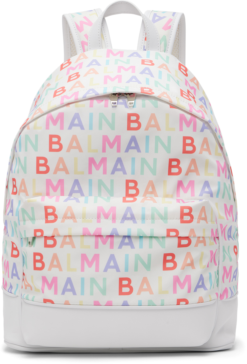 Balmain Kids Multicolor Logo Backpack Balmain